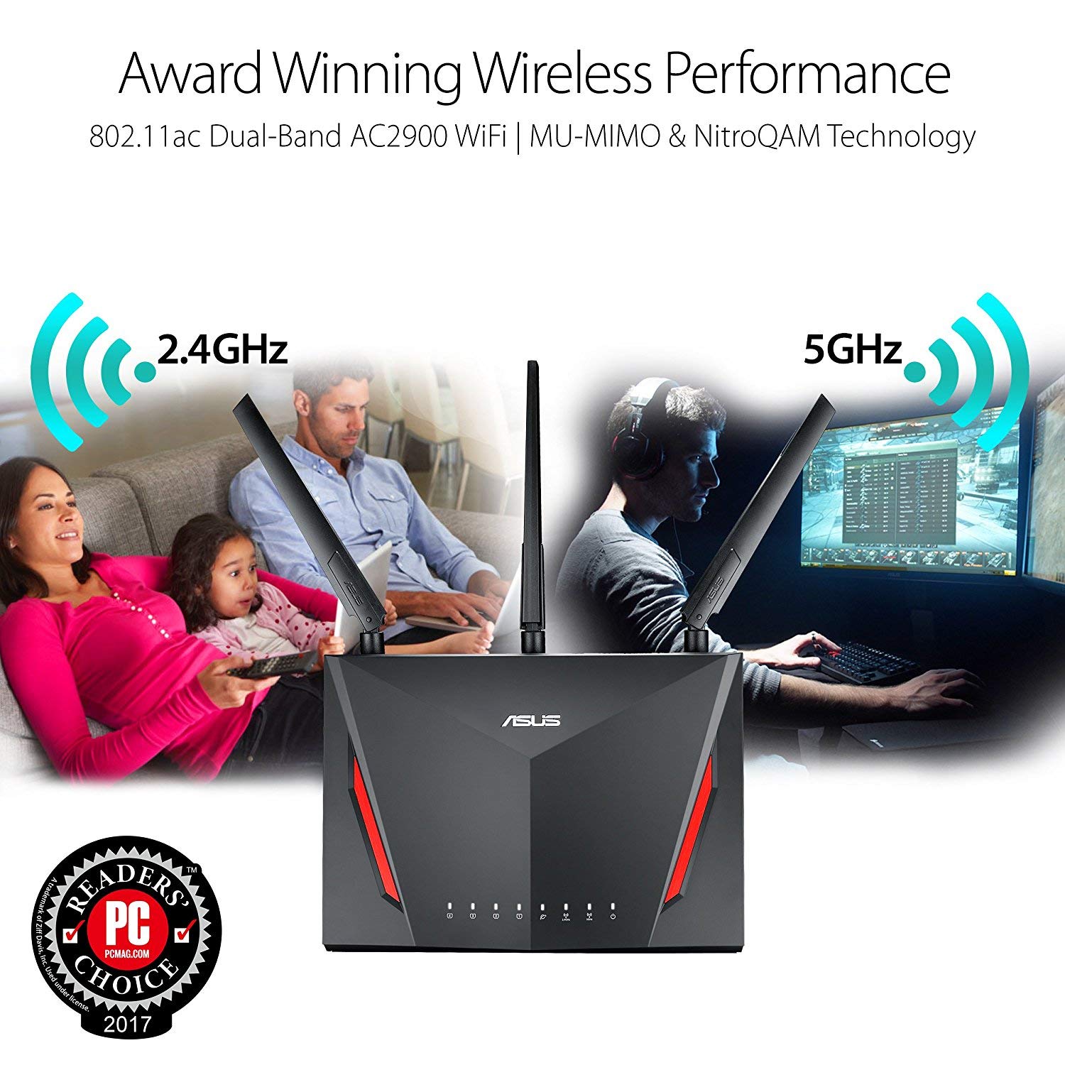 ASUS ROG Rapture WiFi 6 Gaming Router (GT-AX11000) & AC2900 WiFi Gaming Router (RT-AC86U) - Dual Band Gigabit Wireless Internet Router, WTFast Game Accelerator