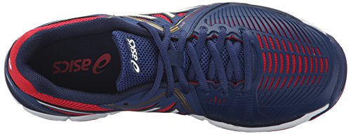 ASICS Women's Gel-Netburner Ballistic Volleyball Shoe, Estate Blue/White/True Red, 13 M US