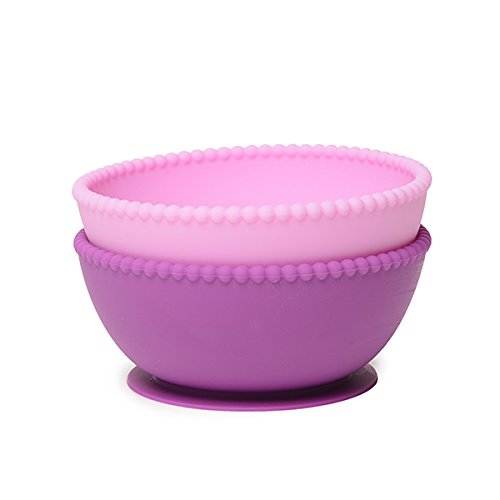 Chewbeads Silicone Suction Bowls - Set of 2 - Stay Put Toddler & Baby Suction Bowls - Dishwasher, Microwave & Freezer Safe Toddler Bowls - 100% Silicone, BPA Free & Phthalate Free