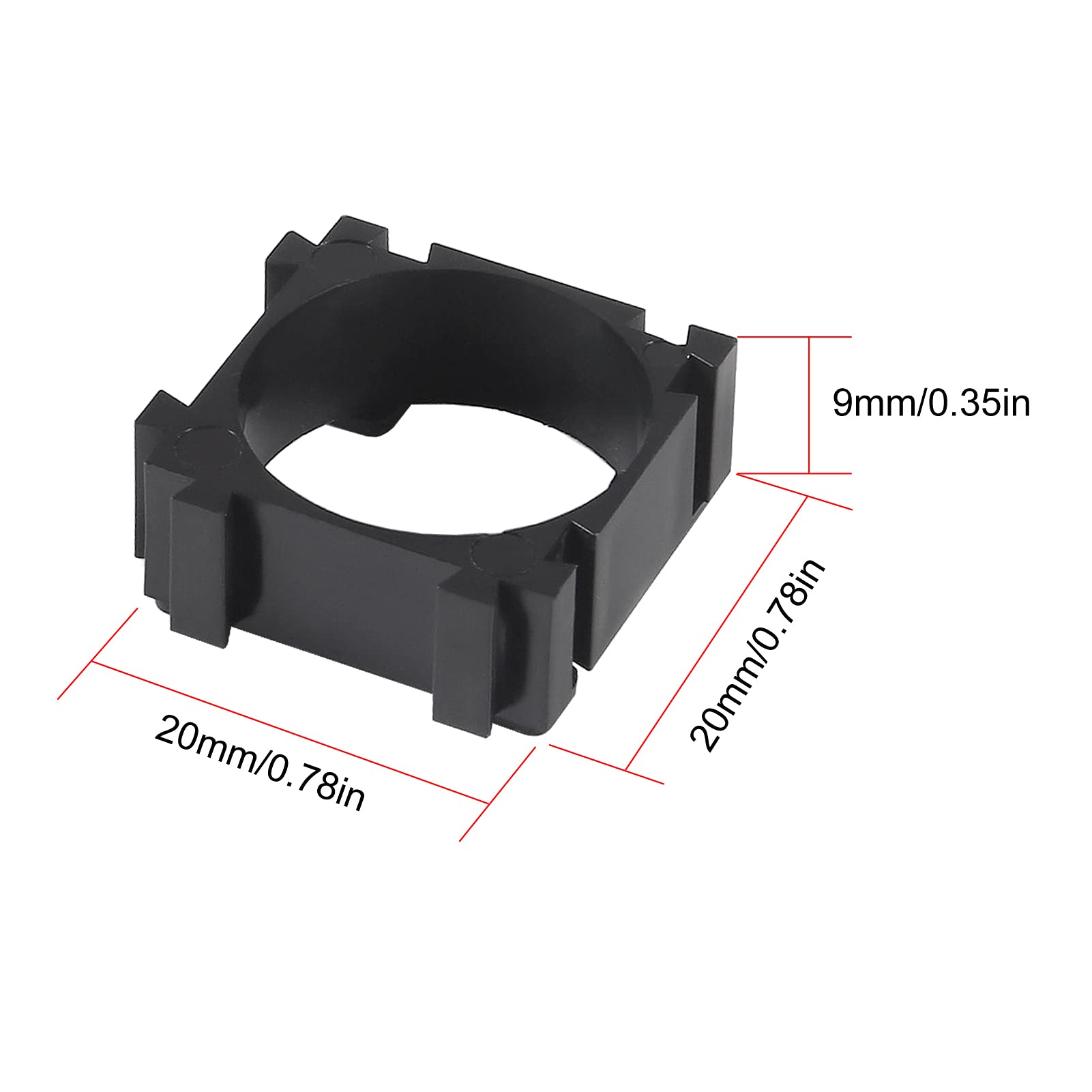 ALMOCN 200pcs 18650 Lithium Battery Holder, Plastic Battery Pack Bracket Cylindrical Cell Battery Stand Cell Spacer for DIY Fixed Battery