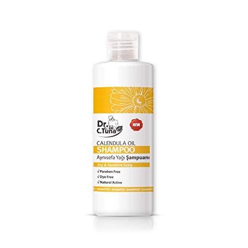 FARMASI Dr. C. Tuna Caledula Oil Shampoo, All-Natural Deep Cleansing Ingredients, Soothing Treatment for Dry, Damaged, Color Treated Curly, Sensitive Hair, 100% Plant-Based 7.6 fl. oz / 225 ml
