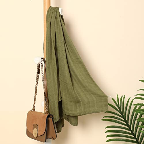 Muslin Swaddle Blanket, 100% Bamboo Plain Solid Olive Unisex Swaddle Wrap, Soft Silky Bamboo Green Muslin Swaddle Blankets Neutral Receiving Blanket for Newborn Boys and Girls, Large 47'' X47''
