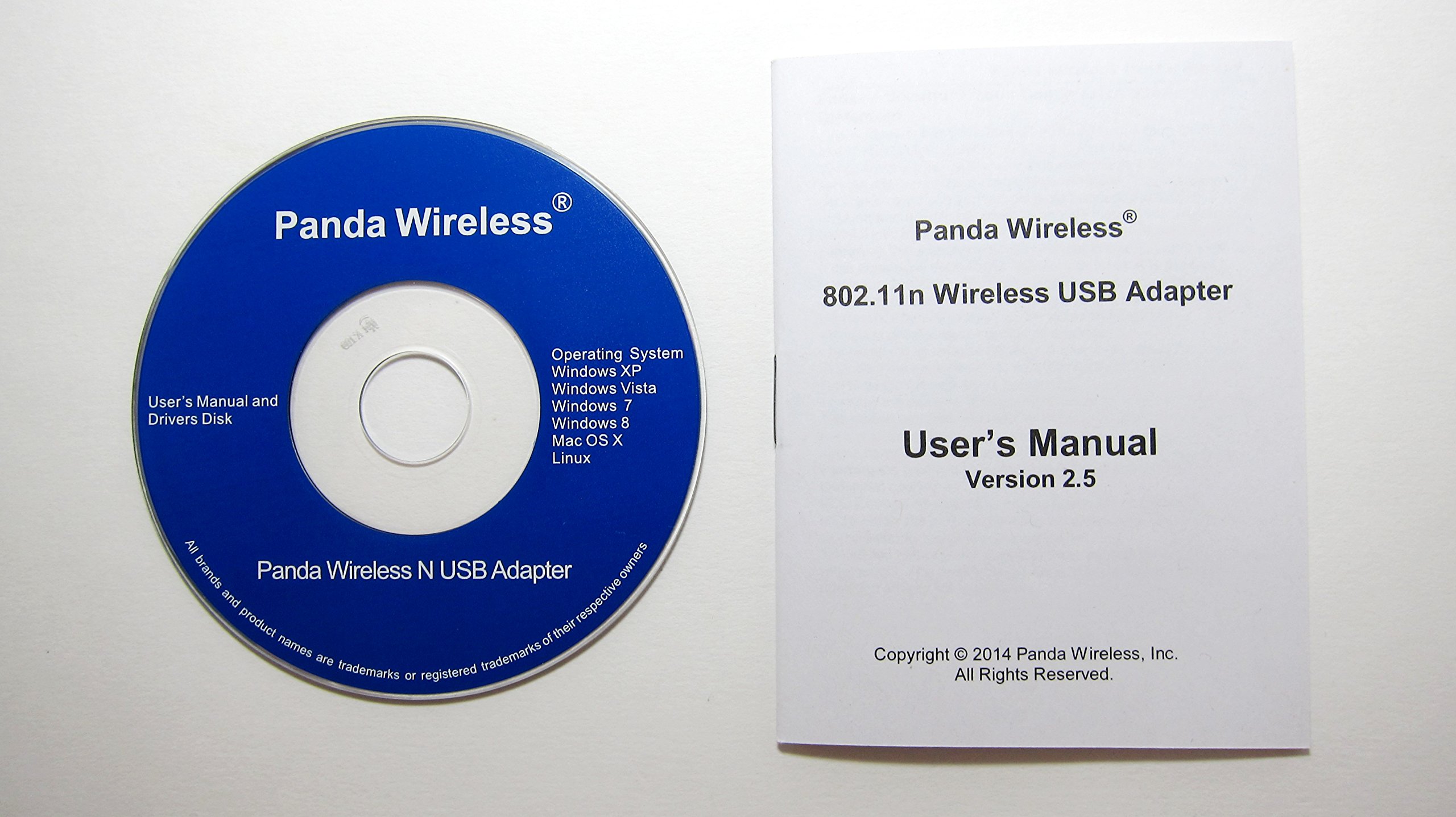 Panda Wireless PAU06 300Mbps Wireless N USB Adapter - w/High Gain Antenna - Win XP/Vista/7/8/10/11, Zorin, Mint, Ubuntu, MX Linux, Manjaro, Fedora, Centos, Kali Linux and Raspbian