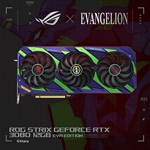 ASUS ROG Strix NVIDIA GeForce RTX 3080 EVA EDITION Gaming Graphics Card (PCIe 4.0, 12GB GDDR6X, HDMI 2.1, DisplayPort 1.4a, Axial-tech Fan Design, 2.9-slot, Super Alloy Power II, GPU Tweak)