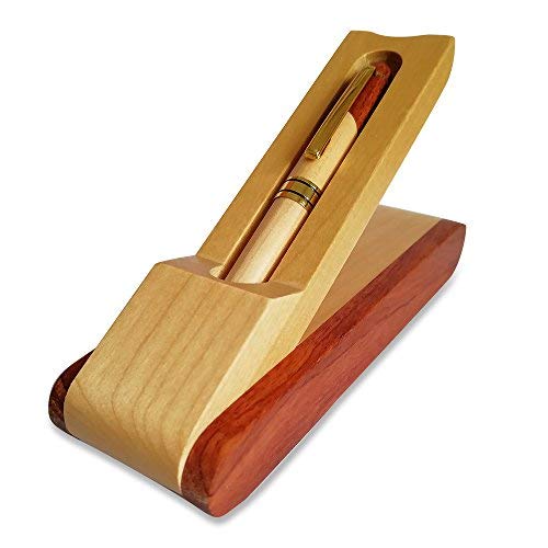 Luxury Wooden Ballpoint Pen Gift Set with Business Pen Case Display, Nice Writing Pen with Box and Gel Ink Refills