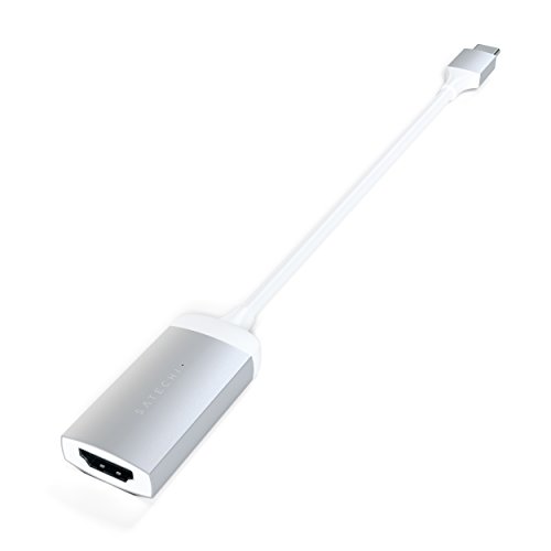 Satechi USB C to HDMI Adapter 4K (60Hz), USB C to HDMI for MacBook Pro/Air M1 M2 M3, iPad Pro, iPhone 15, Dell, HP, Surface, Lenovo and More - Silver