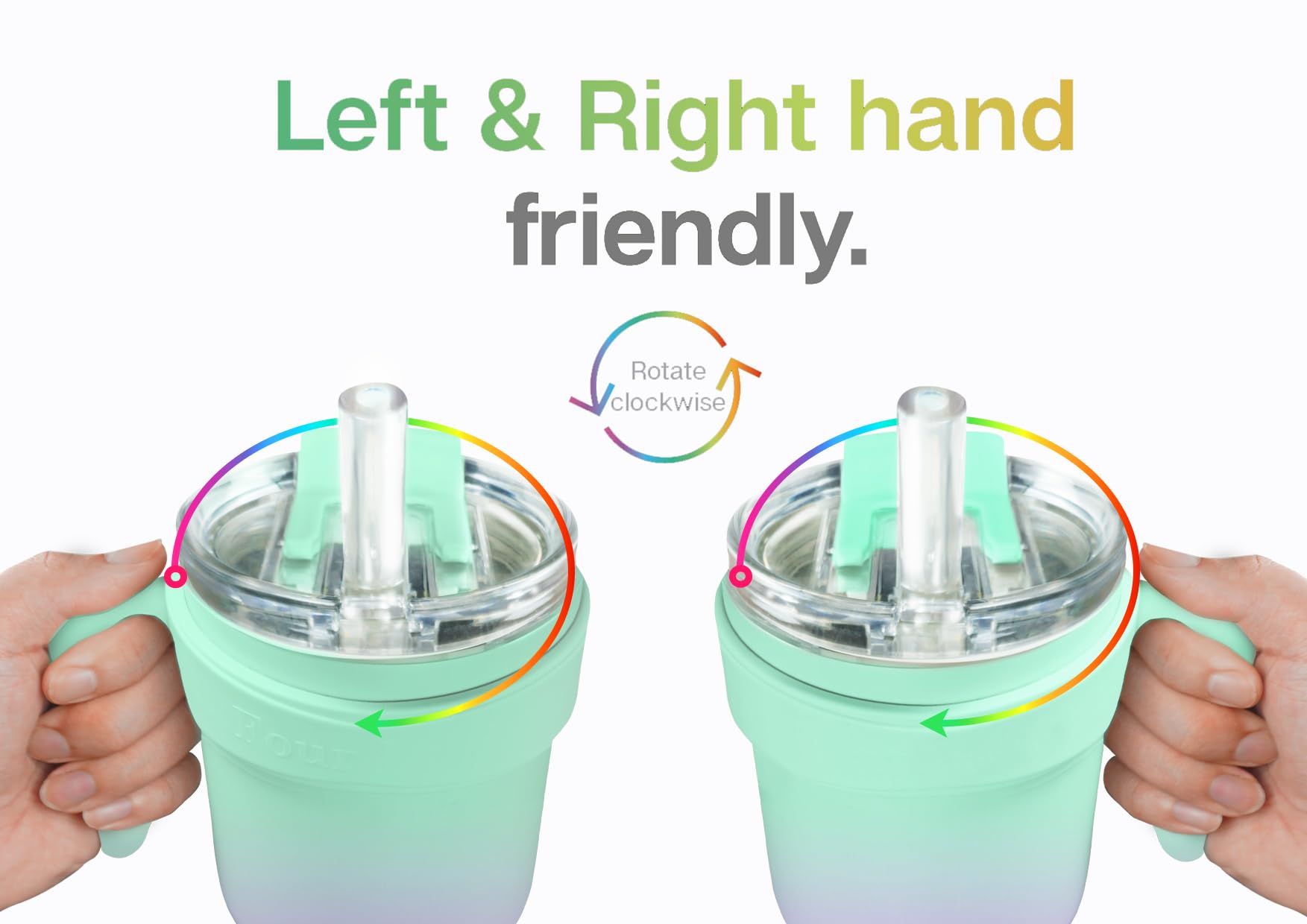 Four Leaf TrustyMate 40 Oz Tumbler with Handle and Built-In Straw Lid, Insulated Leak Proof Stainless Steel Tumbler (Mermaid)