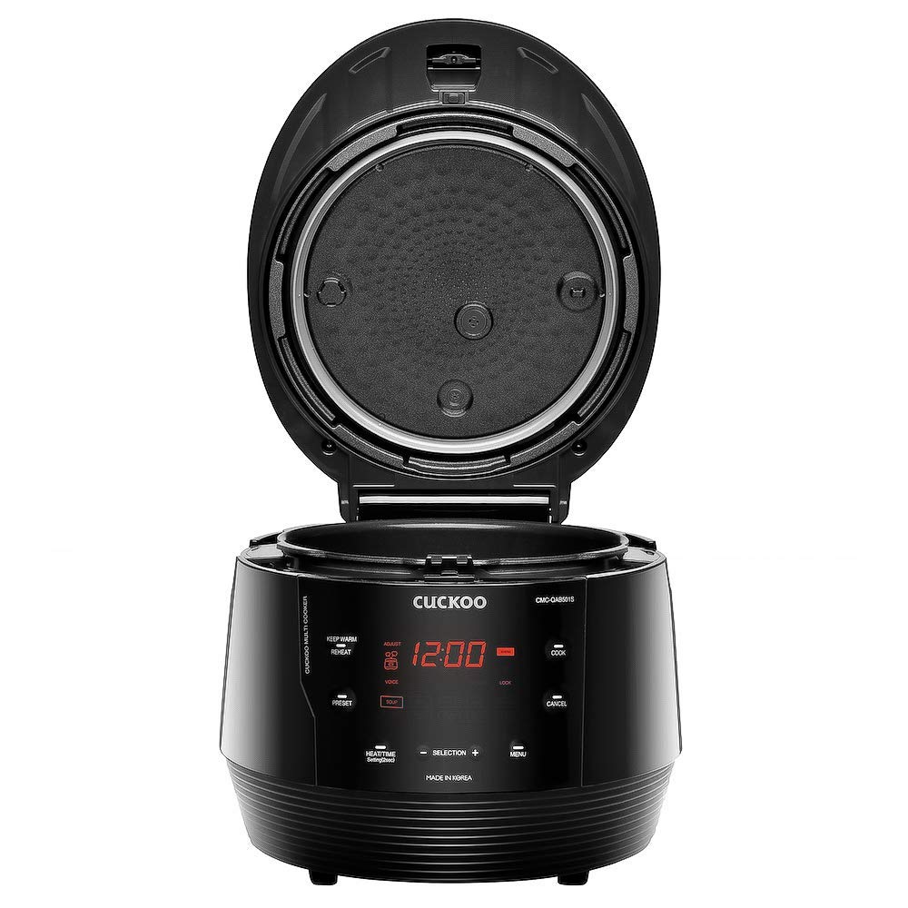CUCKOO CMC-QAB501SB | 5QT. Standard 8-in-1 Pressure Cooker | 10 Menu Options: Slow Cooker, Sauté, Steamer, Yogurt & More, Made in Korea | Black
