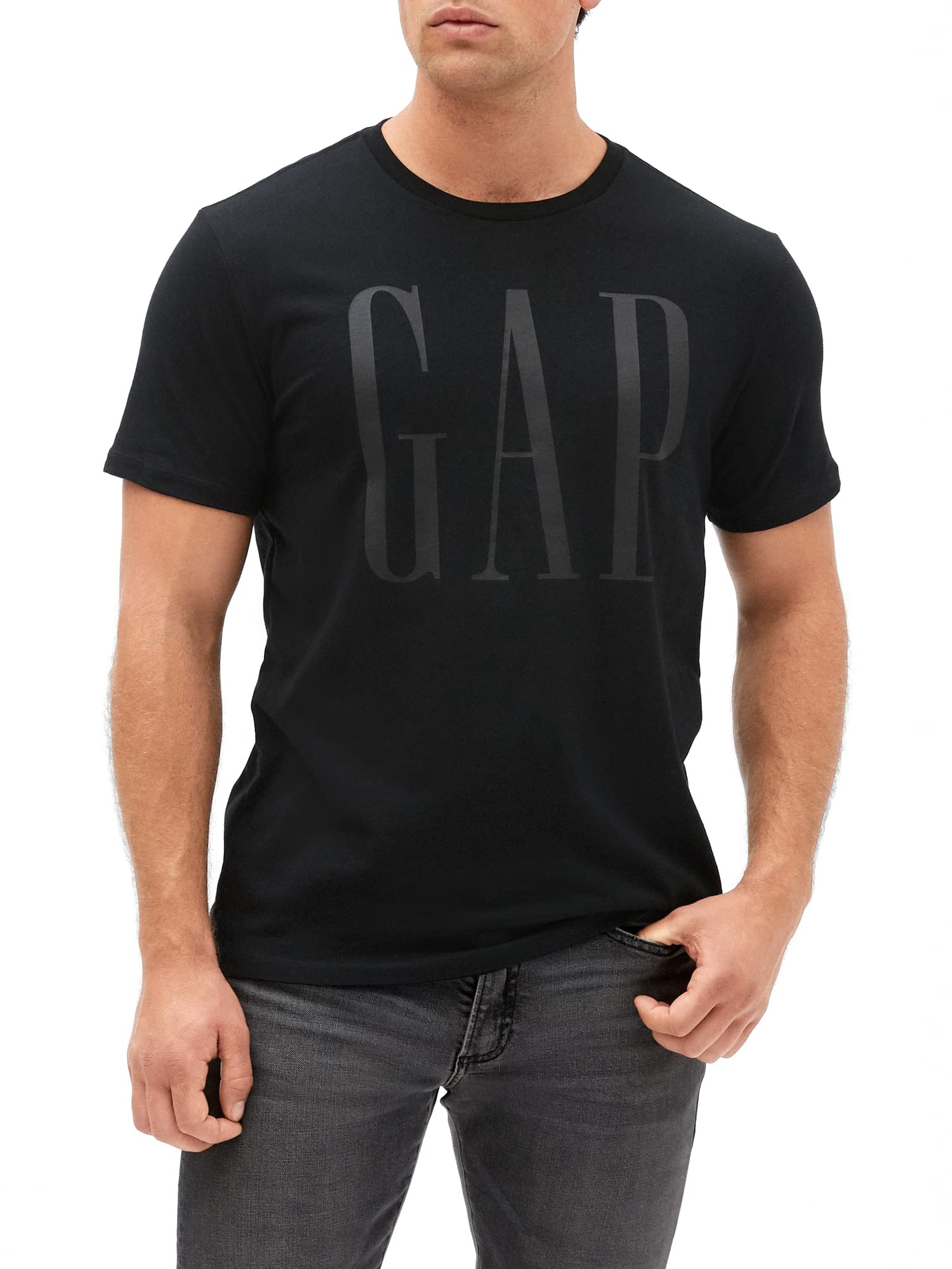 GAP Mens Logo T-Shirt T Shirt, True Black, XX-Large US