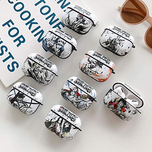 BONICI Protective Case for AirPods Pro 2 (2022), Creative Cool Anime Hero Theme Chinese Landscape Painting Style White Black Soft Silicone TPU Rubber Cover Earbud Earphone Wireless Charging Case -3