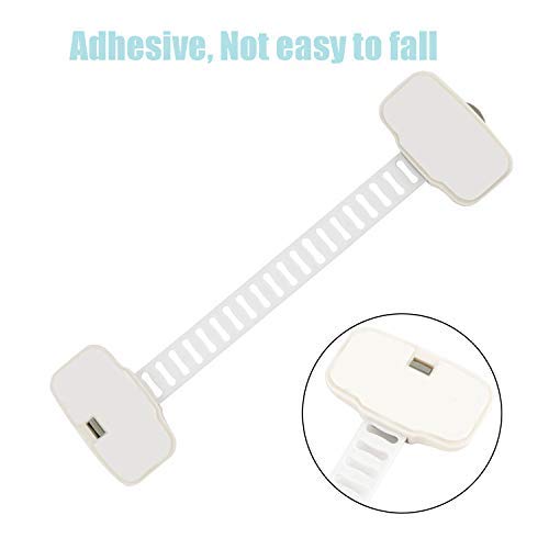 Child Safety Locks, Adjustable Strap to Cabinets, Drawers, Cupboard, Dishwashers, Toilet, Oven, Fridge, Closet, Seat, Door, Window, Adhesive No Tools or Drilling Required (Grey)