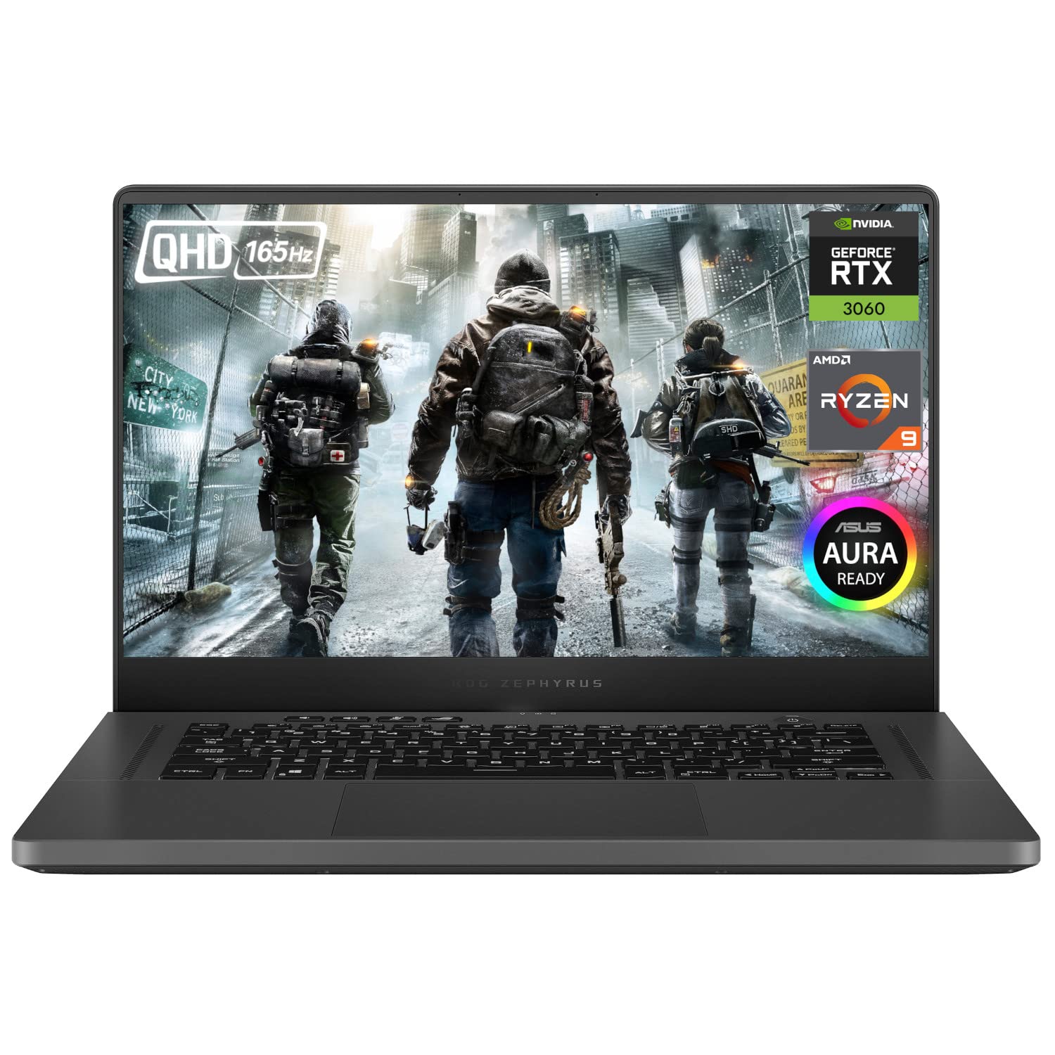 ASUS ROG Zephyrus G15 Gaming Laptop, 15.6" 165Hz QHD Screen, AMD Ryzen 9 5900HS, NVIDIA GeForce RTX 3060, 24GB RAM, 2TB PCIe SSD, RGB Backlit Keyboard, Fingerprint Reader, HDMI, Windows 11 Home, Gray