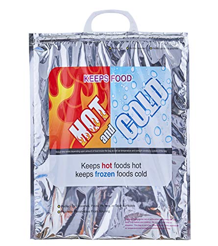 Superio Hot and Cold Reusable Insulated Bag Food Storage for Frozen Items & Hot Items Including Lunch Bags & Grocery Shopping Bags Reinforced Heavy Duty Refrigerated Totes (1, 13.5"x17.5")