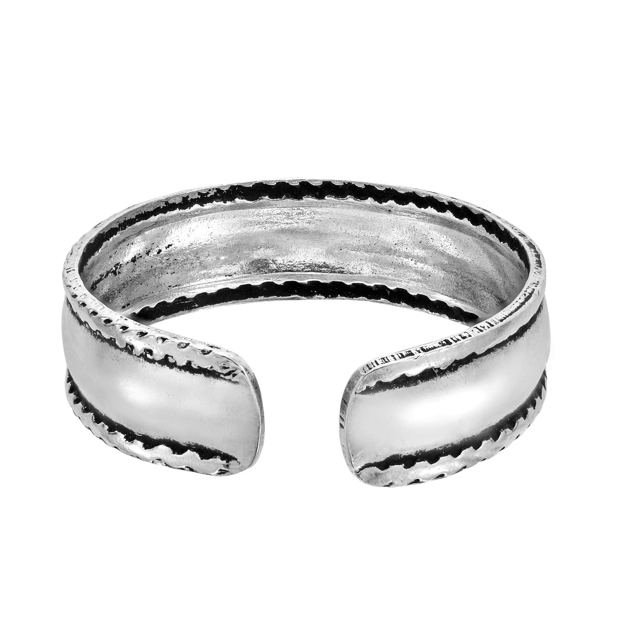 AeraVida Trendy Balinese Plain .925 Sterling Silver Adjustable Toe or Pinky Ring
