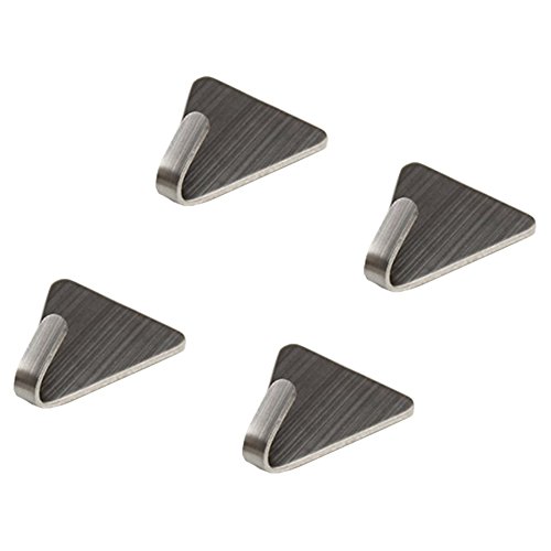 MXY Wall Hook Mini Stainless Steel Brushed Self Adhesive Bathroom Towel Single Hooks Wall Mounted 4 Units Pack Each Can Withstand Within 18 Ounces