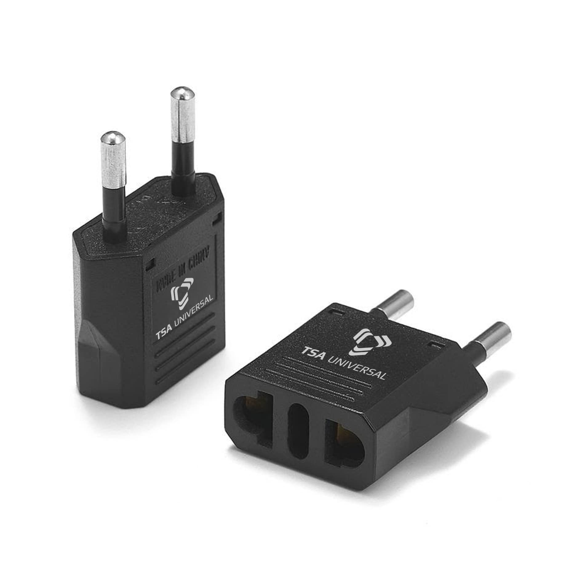 United States to Benin Travel Power Adapter to Connect North American Electrical Plugs to Beninese Outlets for Cell Phones, Tablets, eReaders, and More (2-Pack, Black)