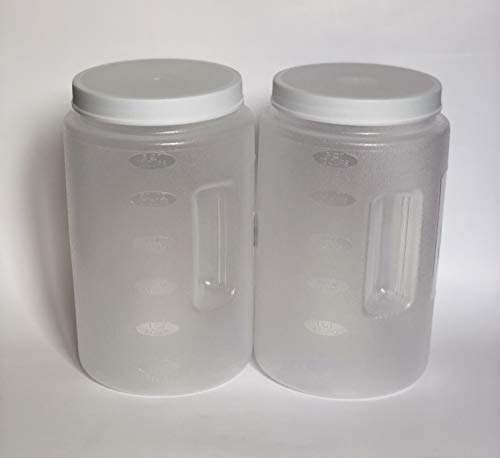 Plastic Food Canister, Clear with White Lid -3QT .75 Gallon, BPA FREE, Kitchen Food Storage and Organizing Container (2 Pack)