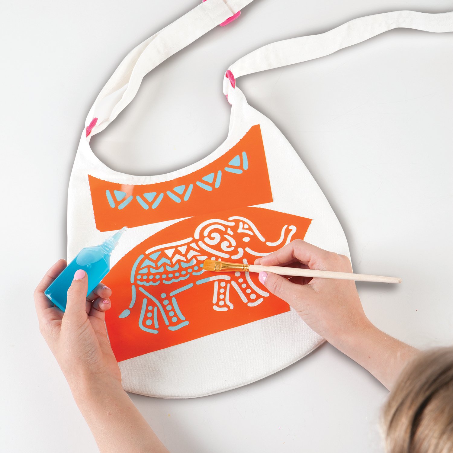 Creativity for Kids Bag Boho Batik Bag, Gold,White