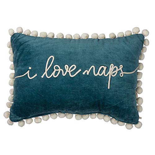 Primitives by Kathy Home DƩcor Pillow, 1 Count (Pack of 1), Blue, White