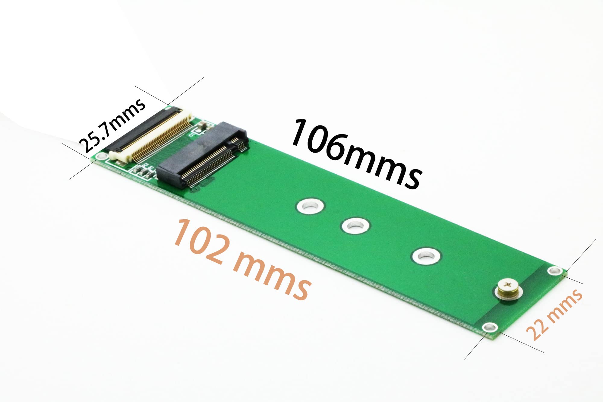 Sintech M.2 NVME Extender,NGFF M-Key PCIe 3.0 SSD Extention Card with Anti-electromagnetic Foiled Cable 20CMS (Silver Cable)
