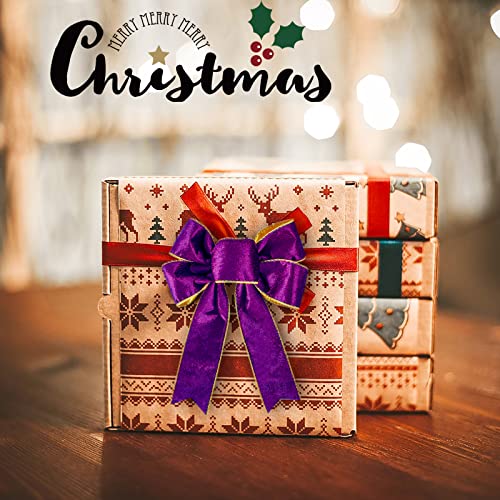 Purple Wired Velvet Ribbon for Gift Wrapping, Chrisrtmas Tree (2-1/2 inch, 5 Yards)