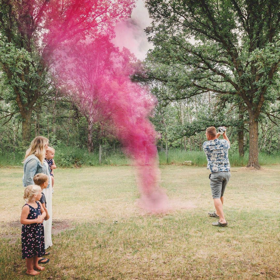 Gender Reveal Golf Balls Exploding Golf Ball Set (1 Pink + 1 Blue + 2 Wooden Tees per Pack) Girl or Boy Baby Reveal Ideas | Announcement Party Themed Gender Reveal Decorations Powder Explosion