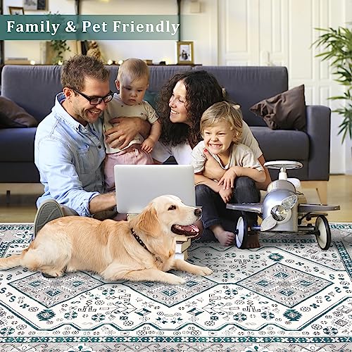 GlowSol Area Rugs 8x10 Boho Living Room Rugs Washable Rugs Boho Abstract Rug Non Slip Floor Mat Soft Thin Area Rug Bedroom Dining Room Office Rug Accent Carpet,8x10