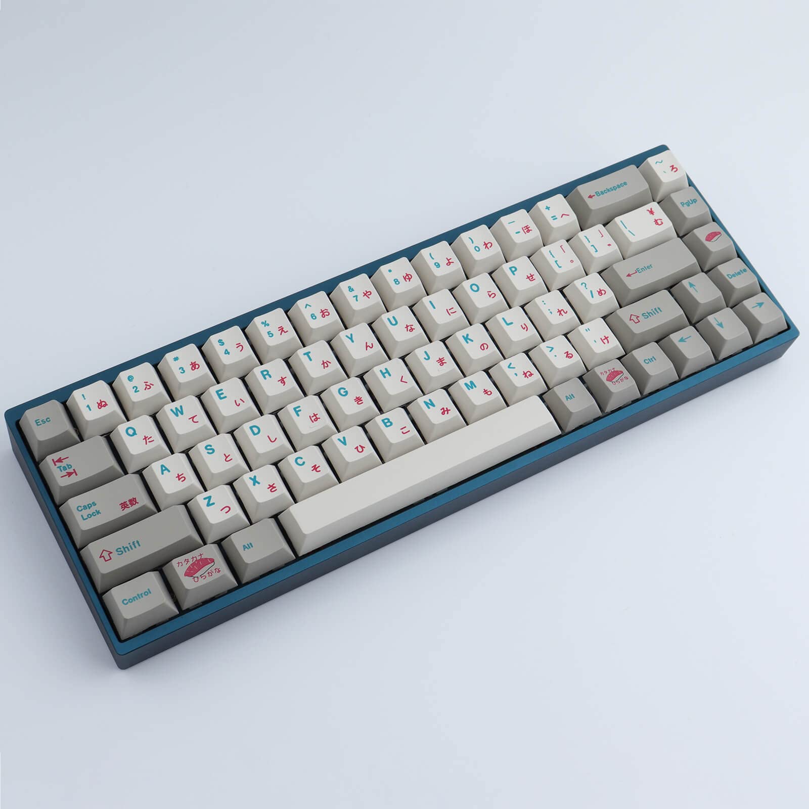 Hyekit PBT Keycaps 124 Keys Sushi Custom Keycaps Dye-Sublimation 7U and 6.25U Spacebar Keycap Set Cherry Profile for Cherry Gateron MX Switches Mechanical Keyboard US Layouts