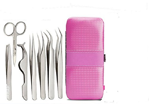 Yimart Professional Eyebrow Tweezer Set False Eyelash Extension Tool Kits Set Eyebrow Tweezers Eyebrow Trimmer Stainless Steel Eye Lashes Tweezers 7Pcs Grafting false eyelashes Makeup Accessories