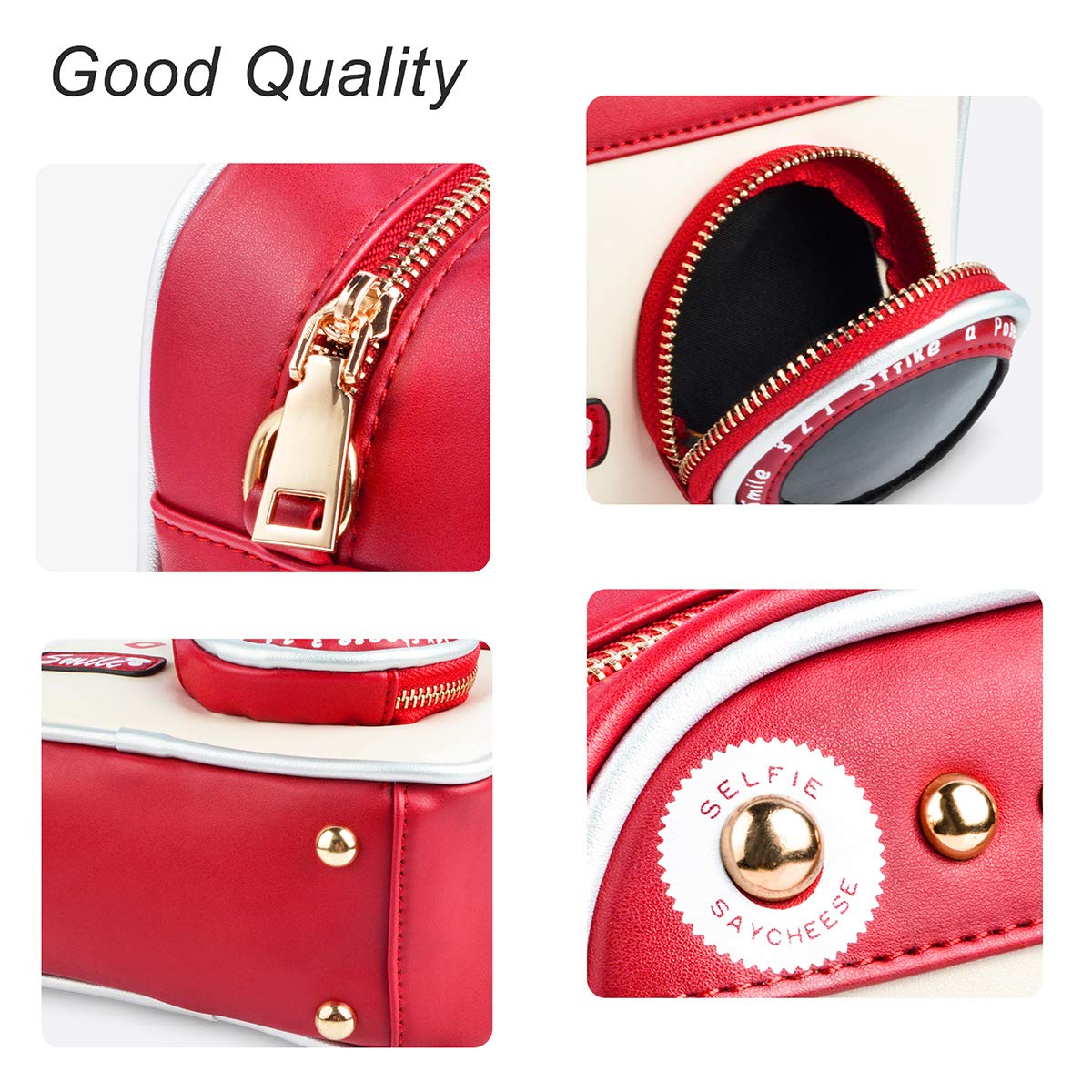 Crossbody Bag For Women Trendy Shoulder Bag with Zipper Pocket Unique Cute Purse Handbags (red)