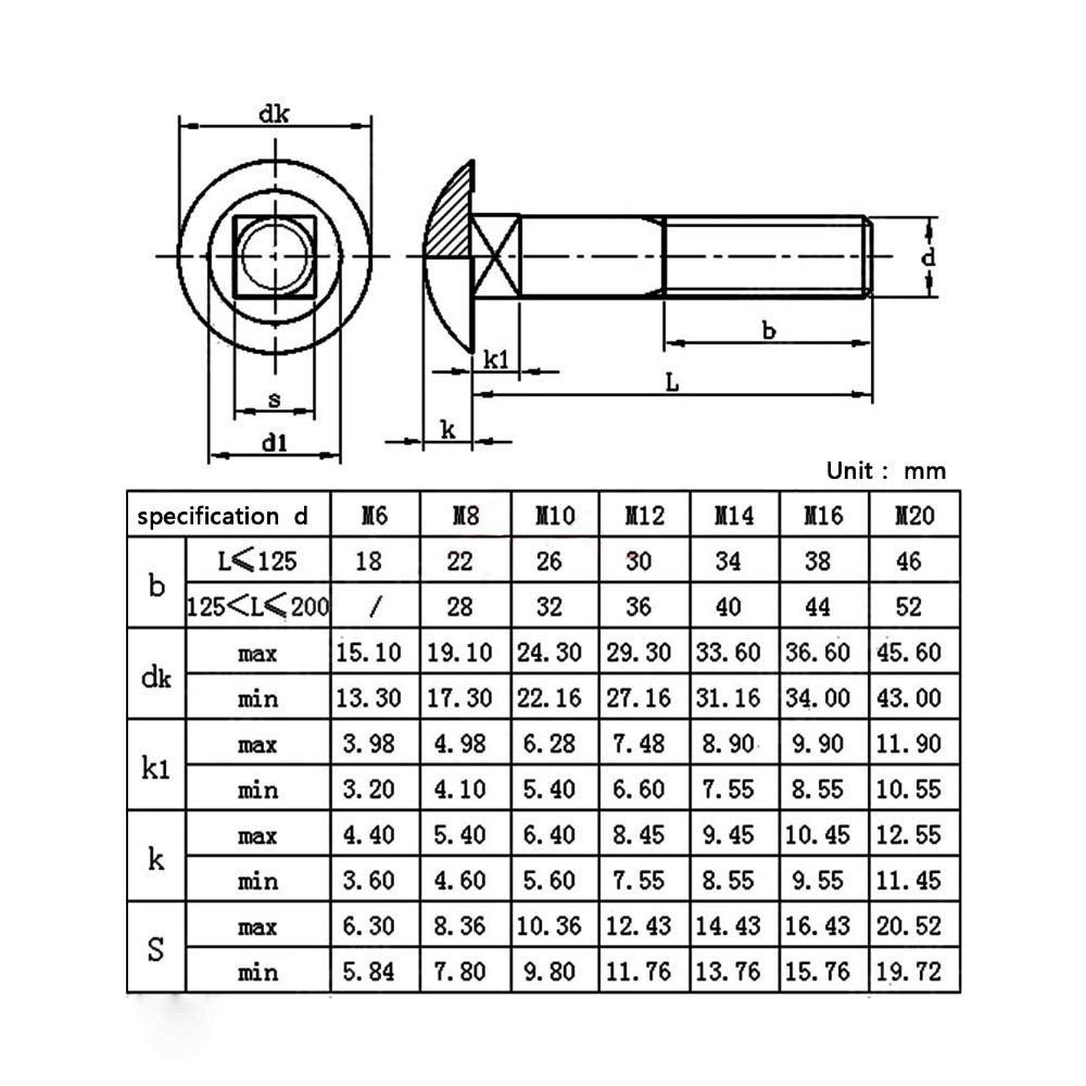 Ochoos M8 Carriage Bolts A2 Stainless Steel Round Head Square Neck Coach Bolt Screws - (Thread Diameter: M8, Length: 100mm x 5pcs)