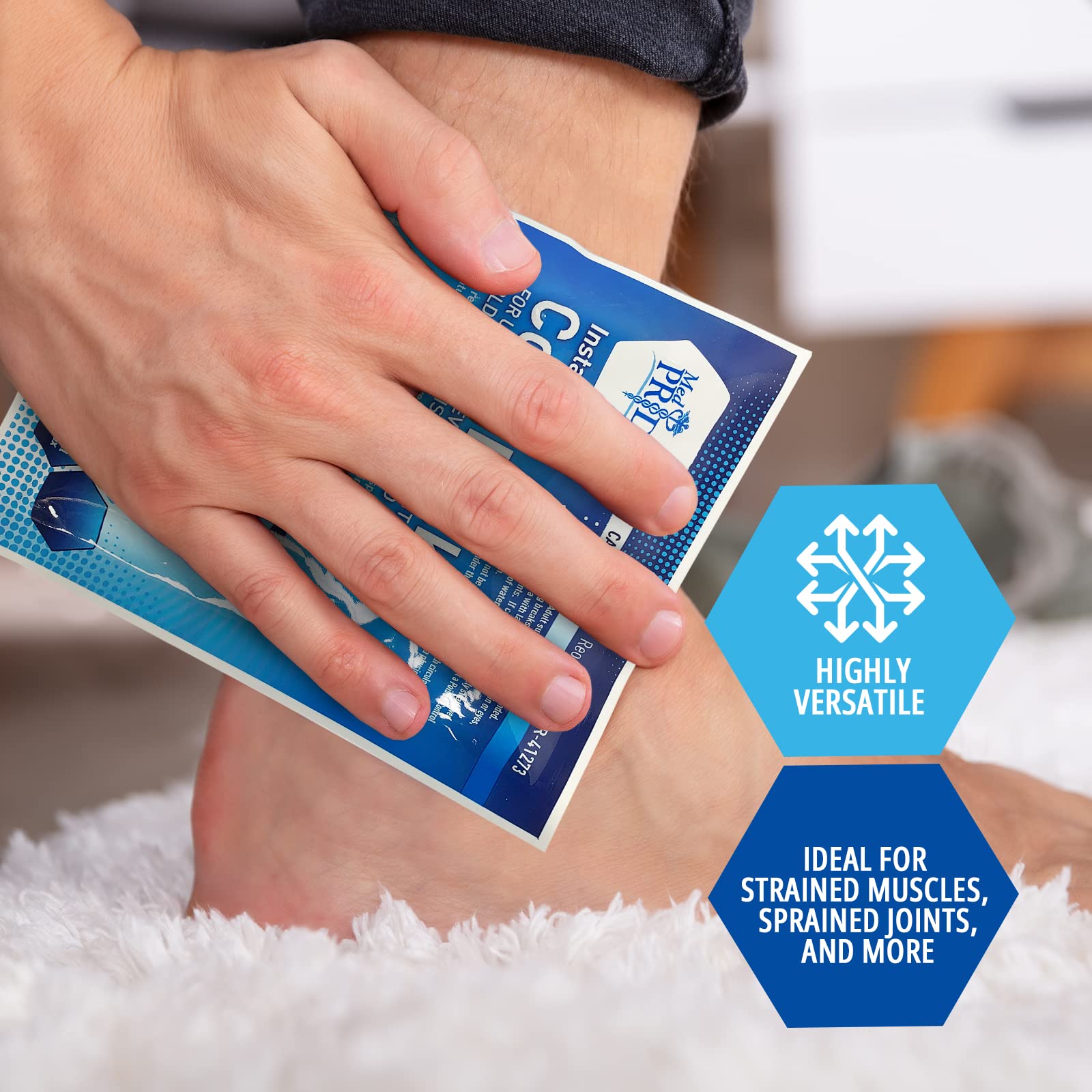 MED PRIDE Instant Cold Pack (5”x 6”) – Set of 24 Disposable Cold Therapy Ice Packs for Pain Relief, Swelling, Inflammation, Sprains, Strained Muscles, Toothache – for Athletes & Outdoor Activities