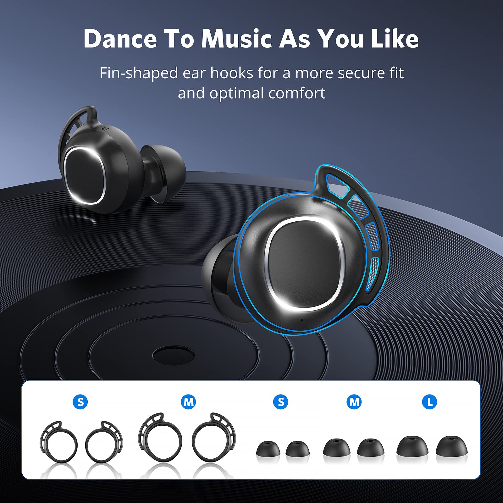 AMINY Bluetooth 5.3 Headphones True Wireless Earbuds 25H Playback1