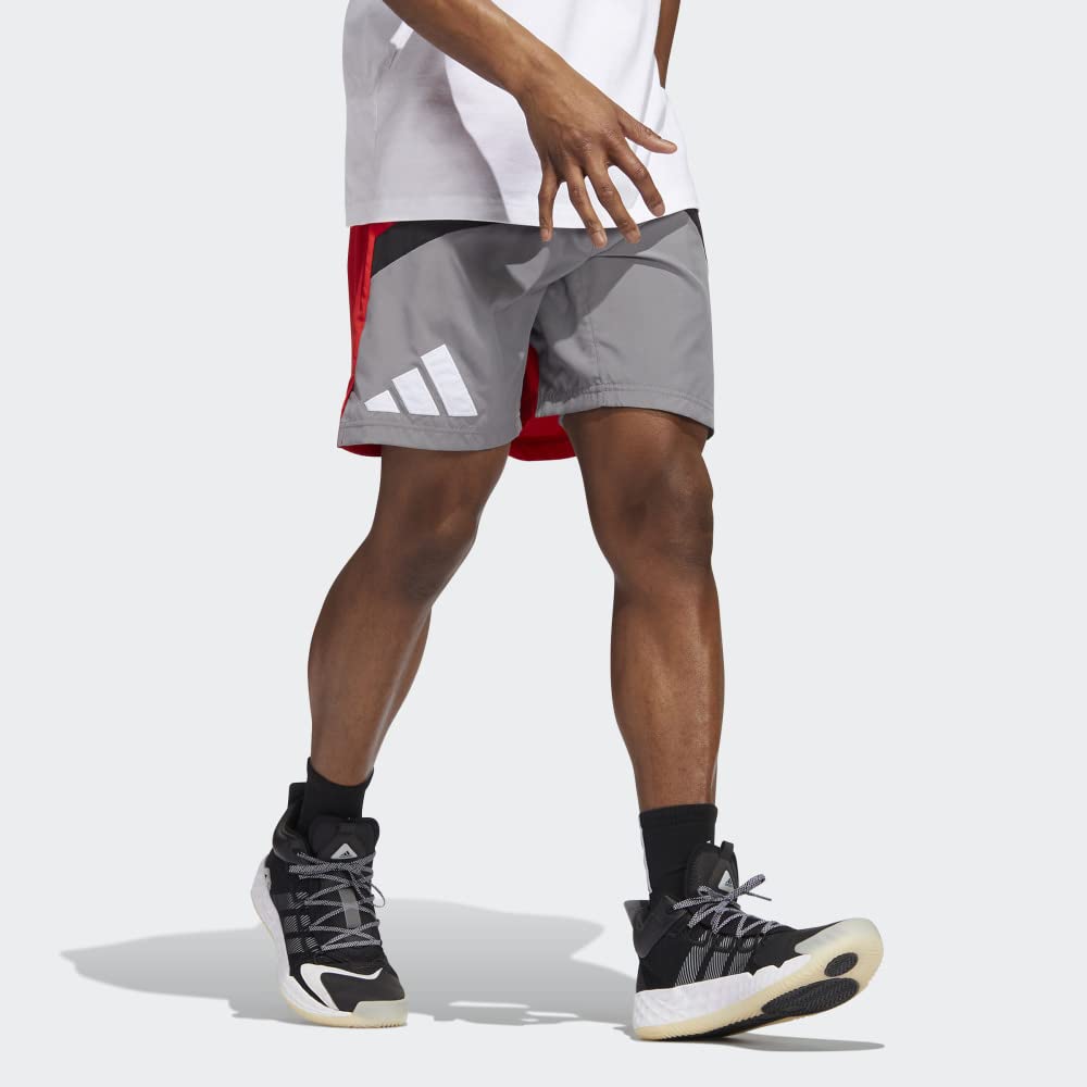 adidas Men's Galaxy Shorts, Vivid Red/Grey, X-Large