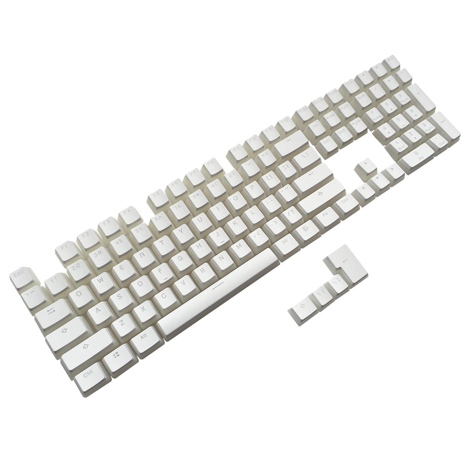 HZYZ PBT Backlit Keycaps Pudding Keyset Double Shot Cherry MX Key Caps Top Print OEM Profile for 60%/87/104/108 MX Switches Mechanical Gaming Keyboard(White Pudding)
