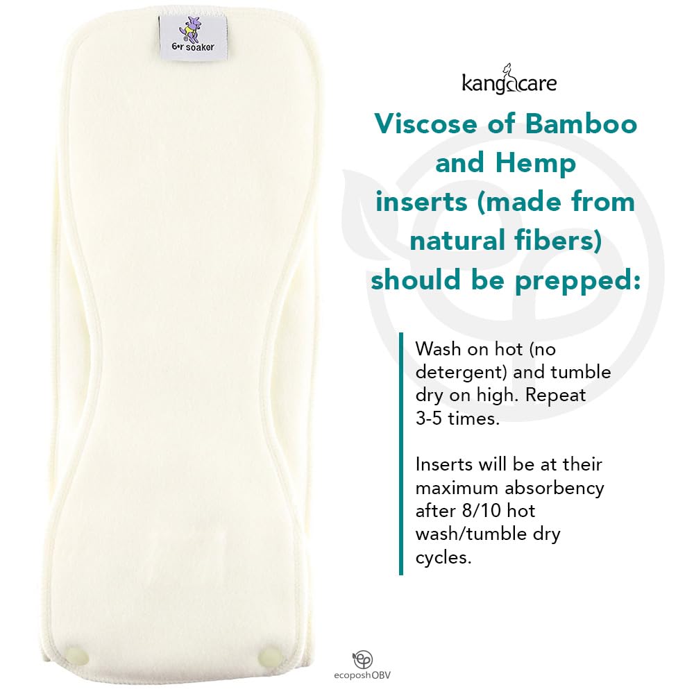 Kanga Care Ecoposh OBV One Size Adjustable Absorbent Pocket Fitted Cloth Diaper for Heavy Wetter Nighttime Organic Bamboo Velour | Saffron (Yellow) 6-35+ lbs
