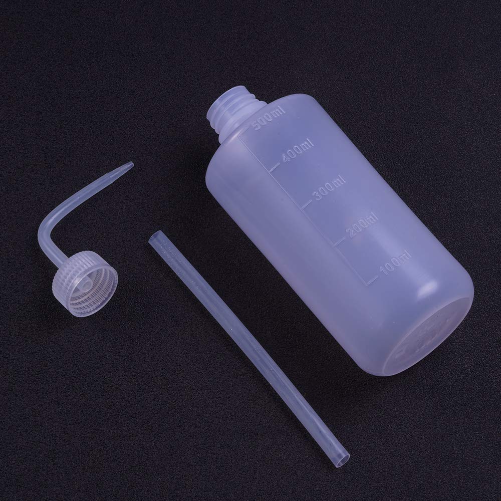 CVNDKN Wash Bottles,3pcs 500ml Plastic Safety lab Wash Bottle,Squeeze Bottle with Scale -16 oz