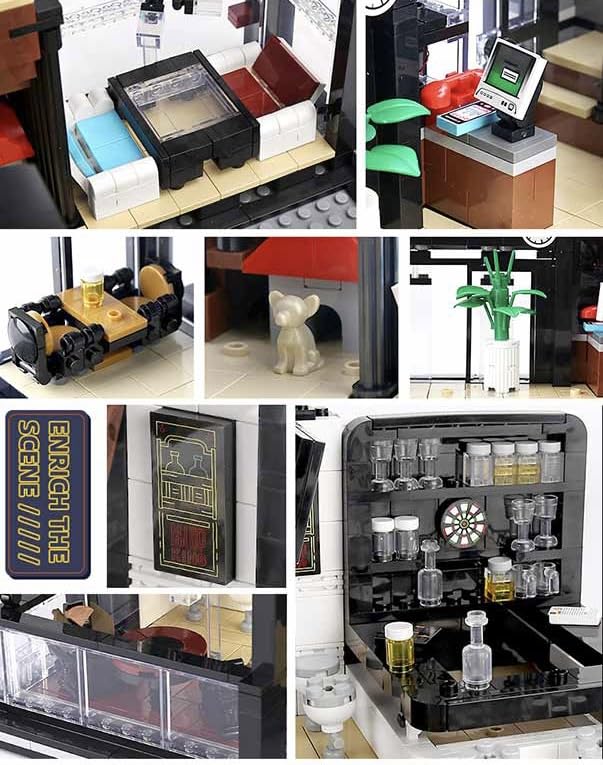 General Jim's Pub and Restaurant City Modular Building Blocks Toy Bricks Set Two Level Amazingly Detailed Building Bricks MOC Toy Set - for Teens and Adults