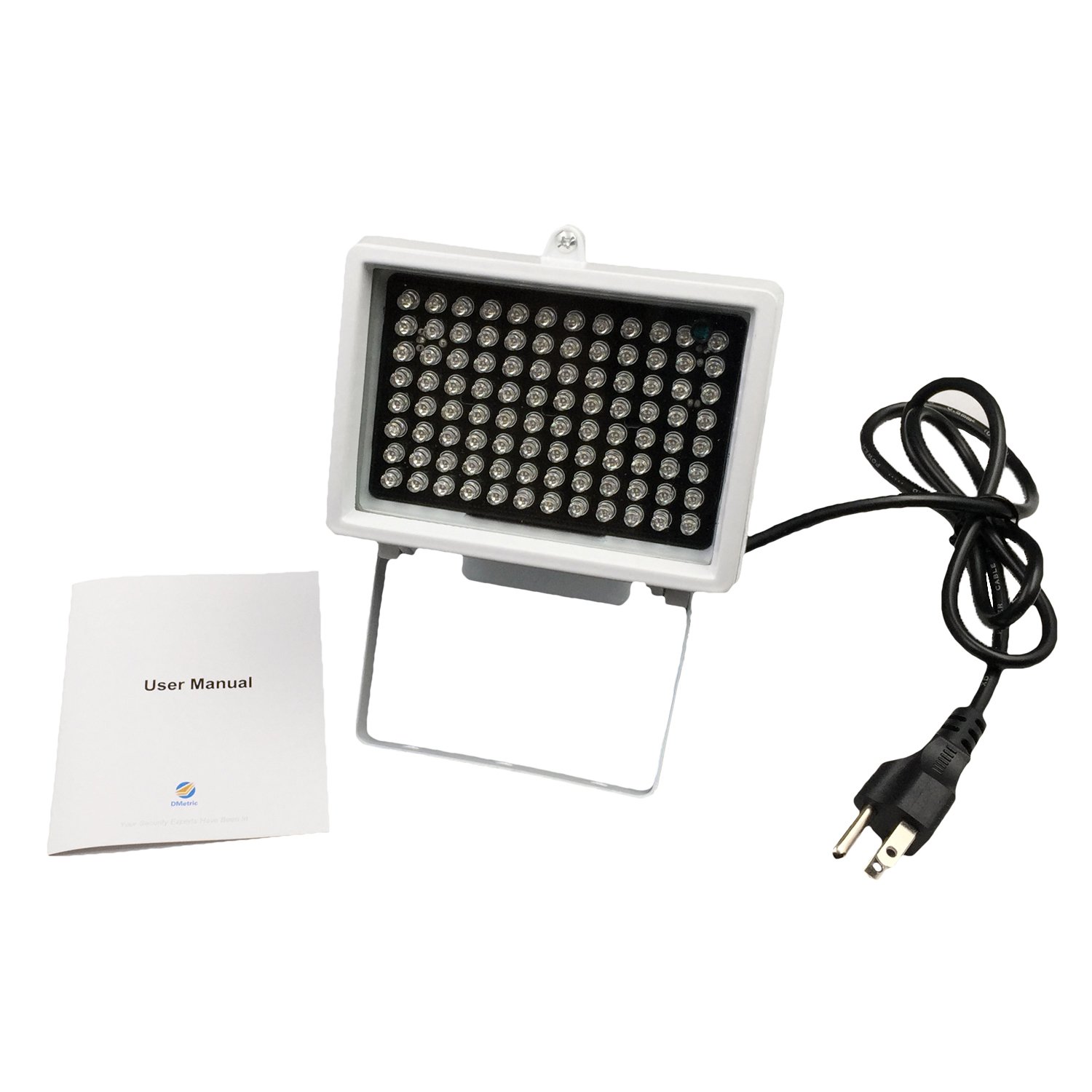 DMetric IR Illuminator, AC 110V - 220V 850nm Infrared 96 LED Night Vision Waterproof Lamp for Indoor Outdoor Security CCTV Camera, Long Range 80m (263 feet) and Wide Angle 60 Degree