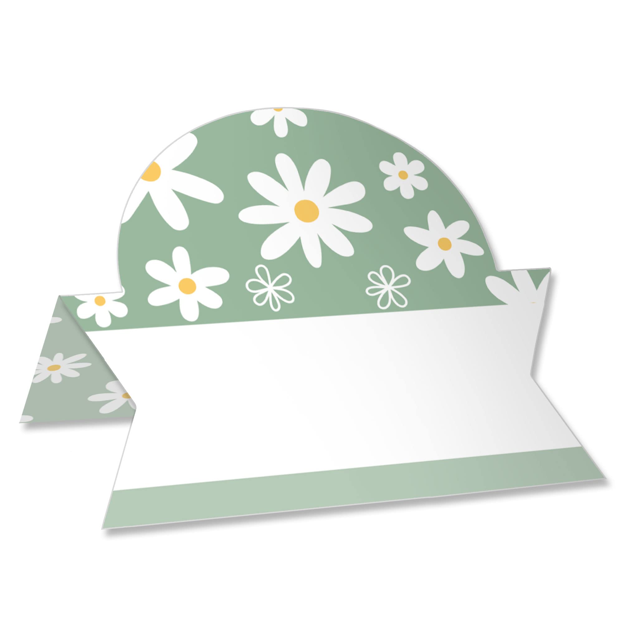Big Dot of Happiness Sage Green Daisy Flowers - Floral Party Tent Buffet Card - Table Setting Name Place Cards - Set of 24