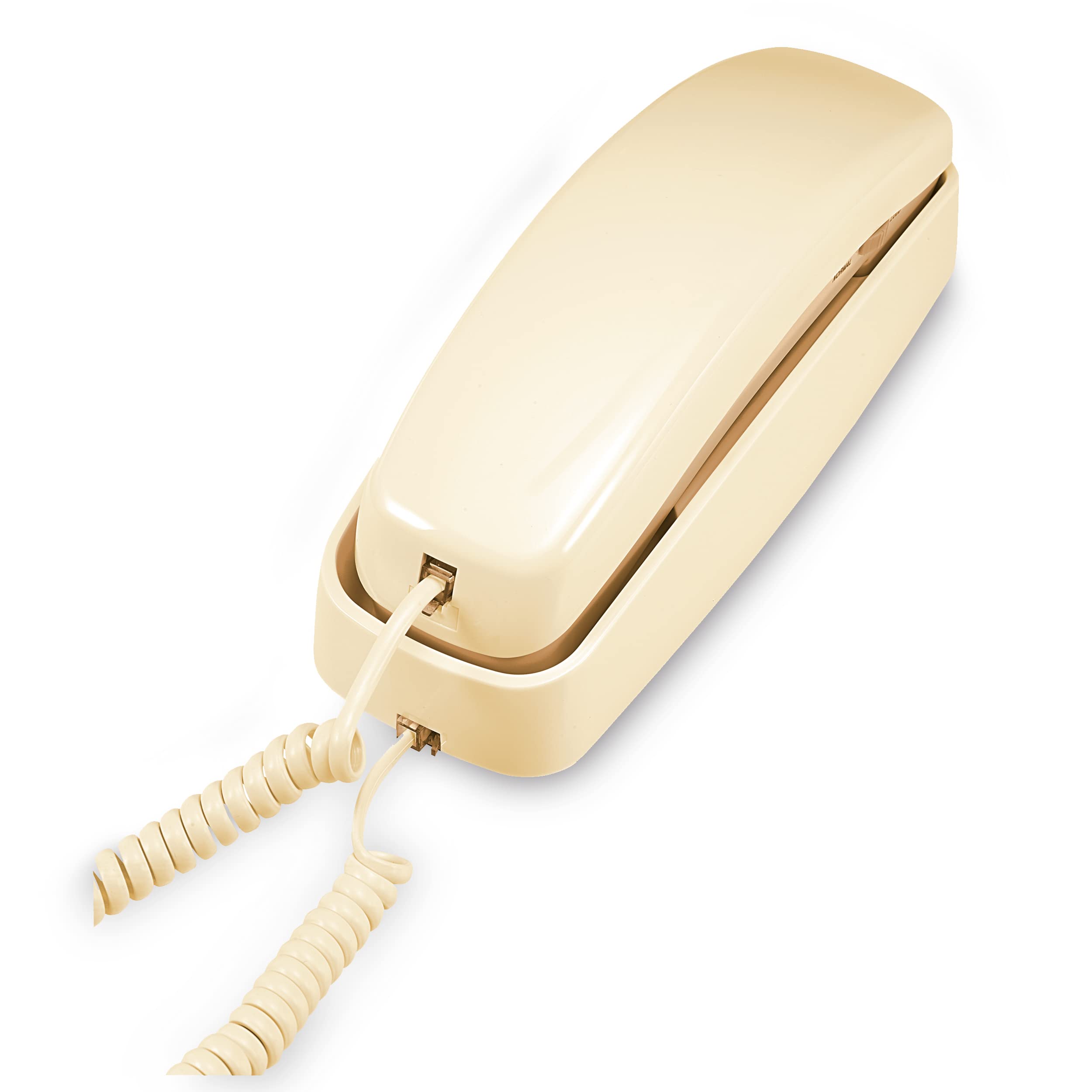 AT&T TRIMLINE 210 Corded Home Phone, No AC Power Required, Improved Easy-Wall-Mount, Lighted Big Button Keypad, 13 SpeedDial Keys, Last Number Redial, Mute, Flash, Volume Control, Beige (Renewed)