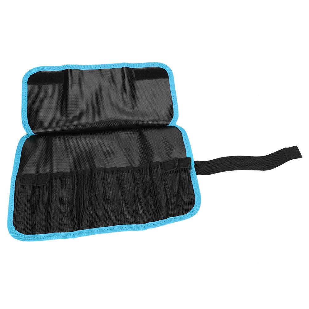 Alomejor Fishing Equipment Bag Waterproof Pockets Storage Spoons Baits Jigs Cast Lure Pouch for Outdoor Fishing(Blue)