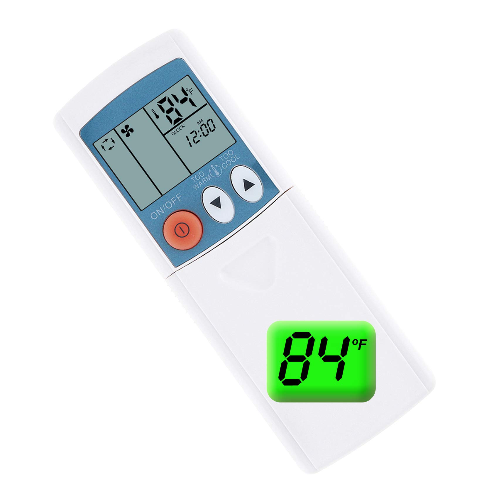 CHOUBENBEN Remote Control for Mitsubishi Msz-Fd09na-8 Msz-Fd12na-8 Msz-Fd18na-8 Pla-Rp71ba-Sh Msz-Fe12na Msz-Fe09na A/C Air Conditioner Display in Fahrenheit