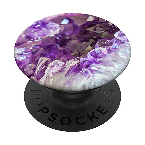Purple Caverns Geode Phone Grip Purple Amethyst Mineral Rock PopSockets PopGrip: Swappable Grip for Phones & Tablets