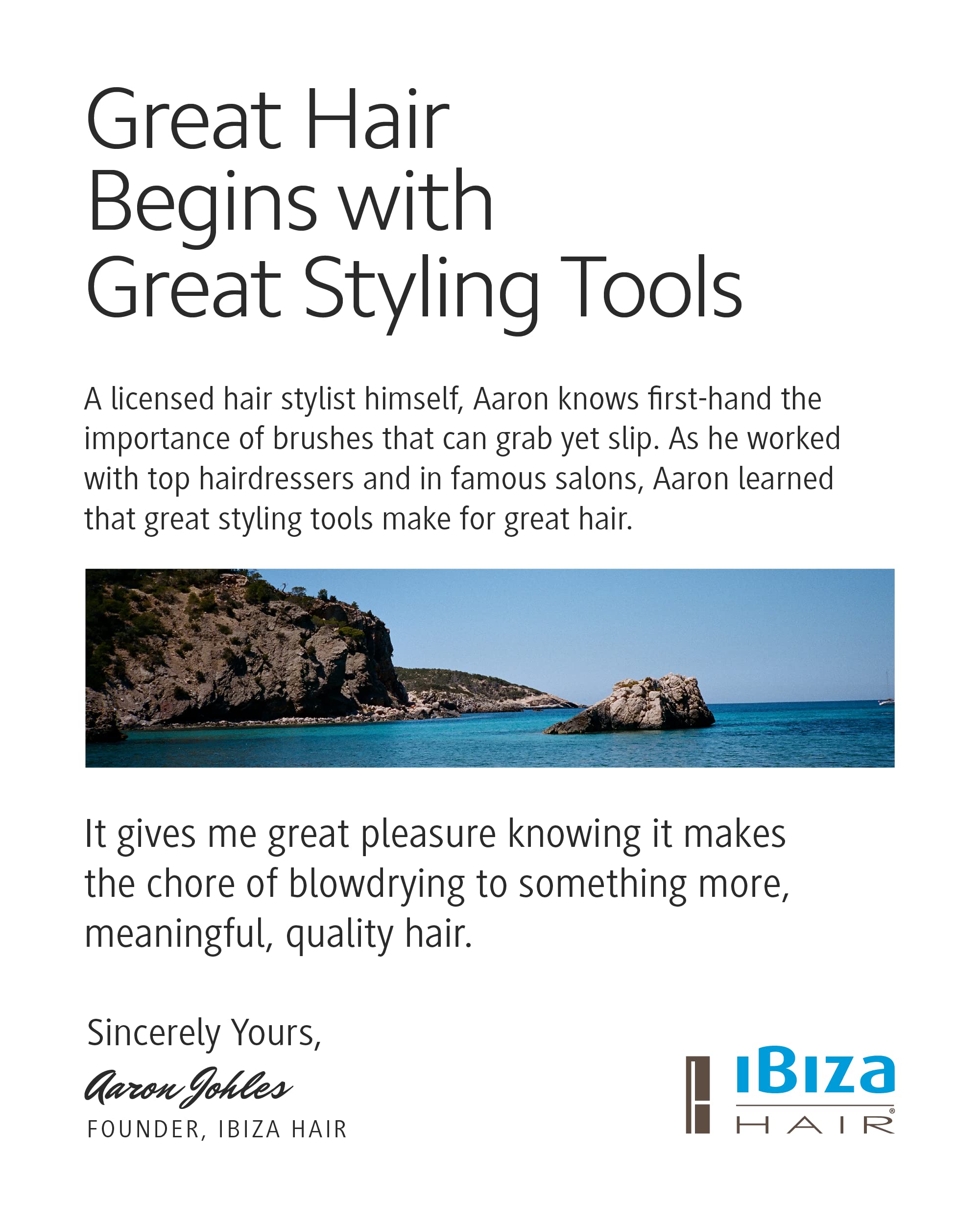 Ibiza Hair Round Boar Bristle Brush (EX5-80mm) | Lightweight with Reinforced Bristles & Cork Handle | Ideal for Loose Curls & Big Volume | Adds Texture & Shine for Medium to Long Styles