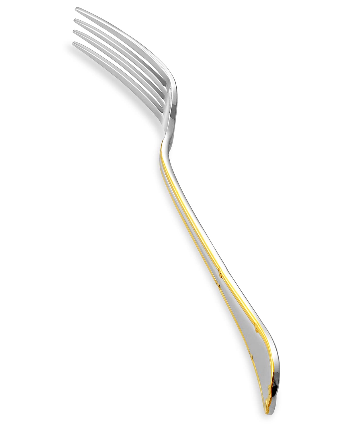 KEAWELL Elizabeth Fork, Set of 4, 18/10 Stainless Steel Fork set, Mirror Polished, Dishwasher Safe, Gold Accent, Exceptional Fork Set, Perfect for Formal Dining (8" Dinner Fork)