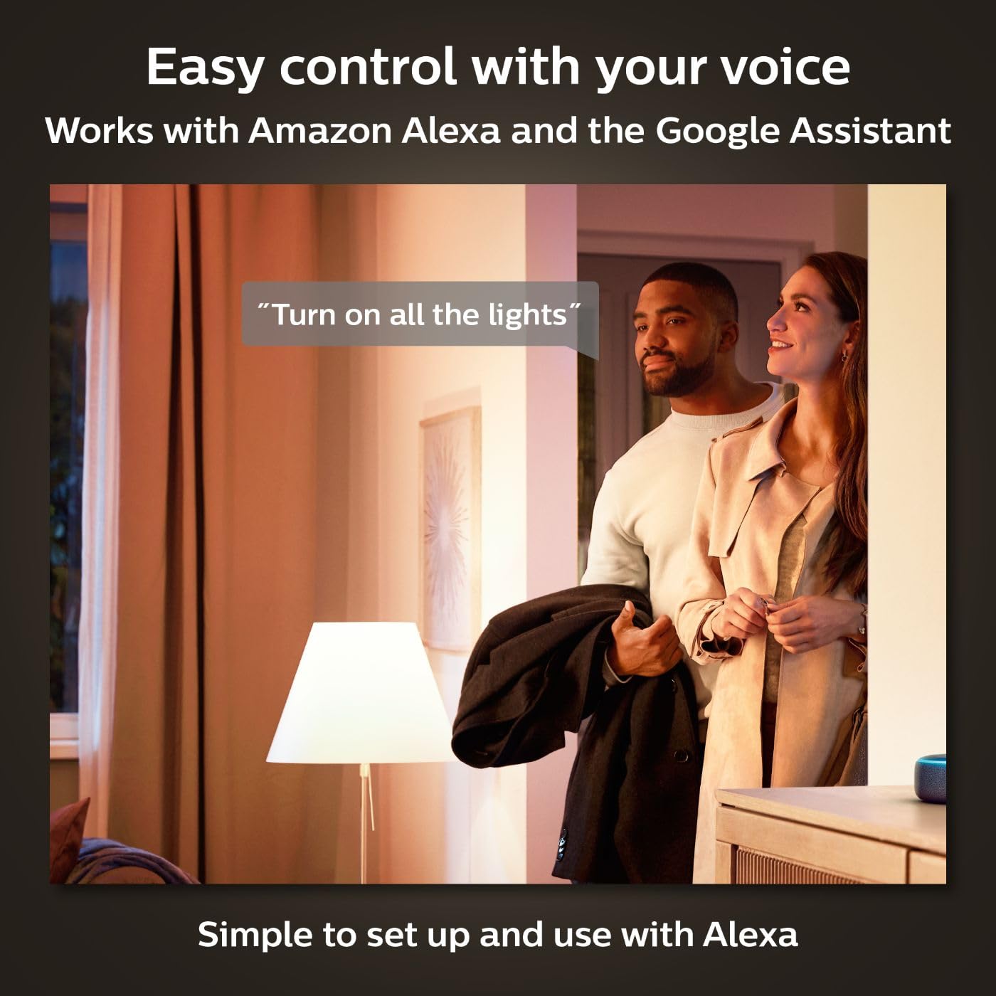 Philips Hue White Ambiance Filament E12 Candle Bulb Full Range of White Light, Compatible with Alexa, Google Assistant, and Apple HomeKit, Black