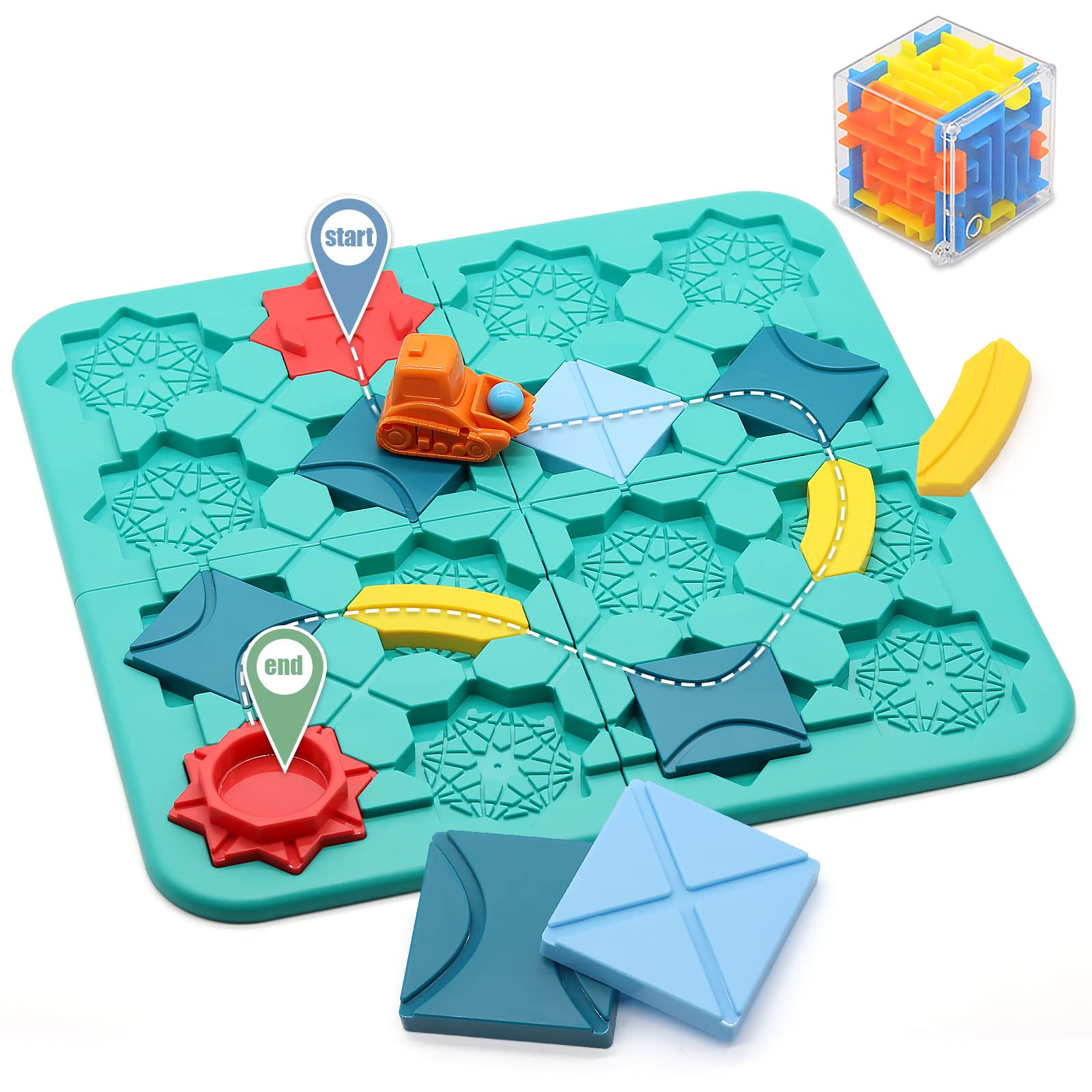 iBccly Logical Road Builder Rush Hour Game,Puzzle Game from New Wave,7 Year Old Board Games for Kids Helps Develop Children’s Brains,Family Games That Help Promote Parent-Child Relationships