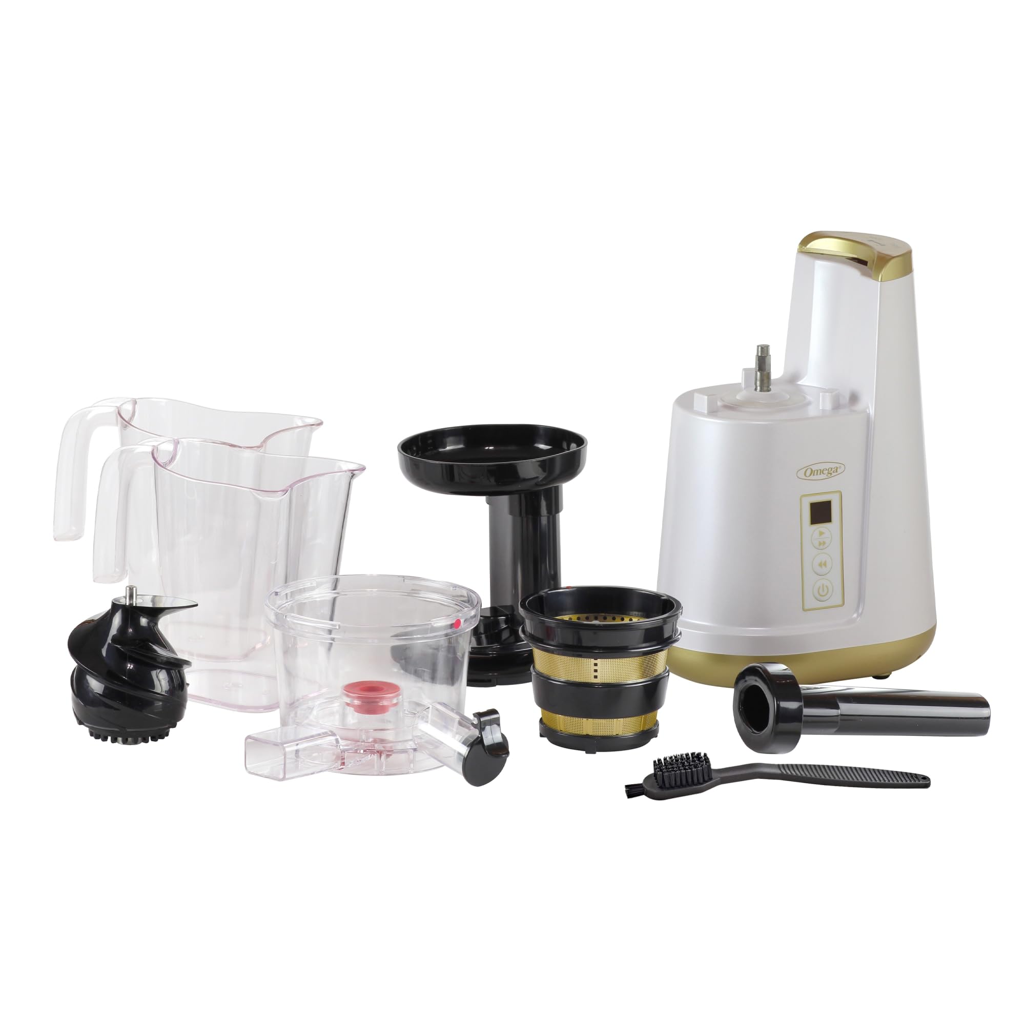 Omega Juicer Cold Press 365 Vertical Slow Masticating Extractor for Fruits and Vegetables, BPA-Free, 65 RPM, 150-Watts, White