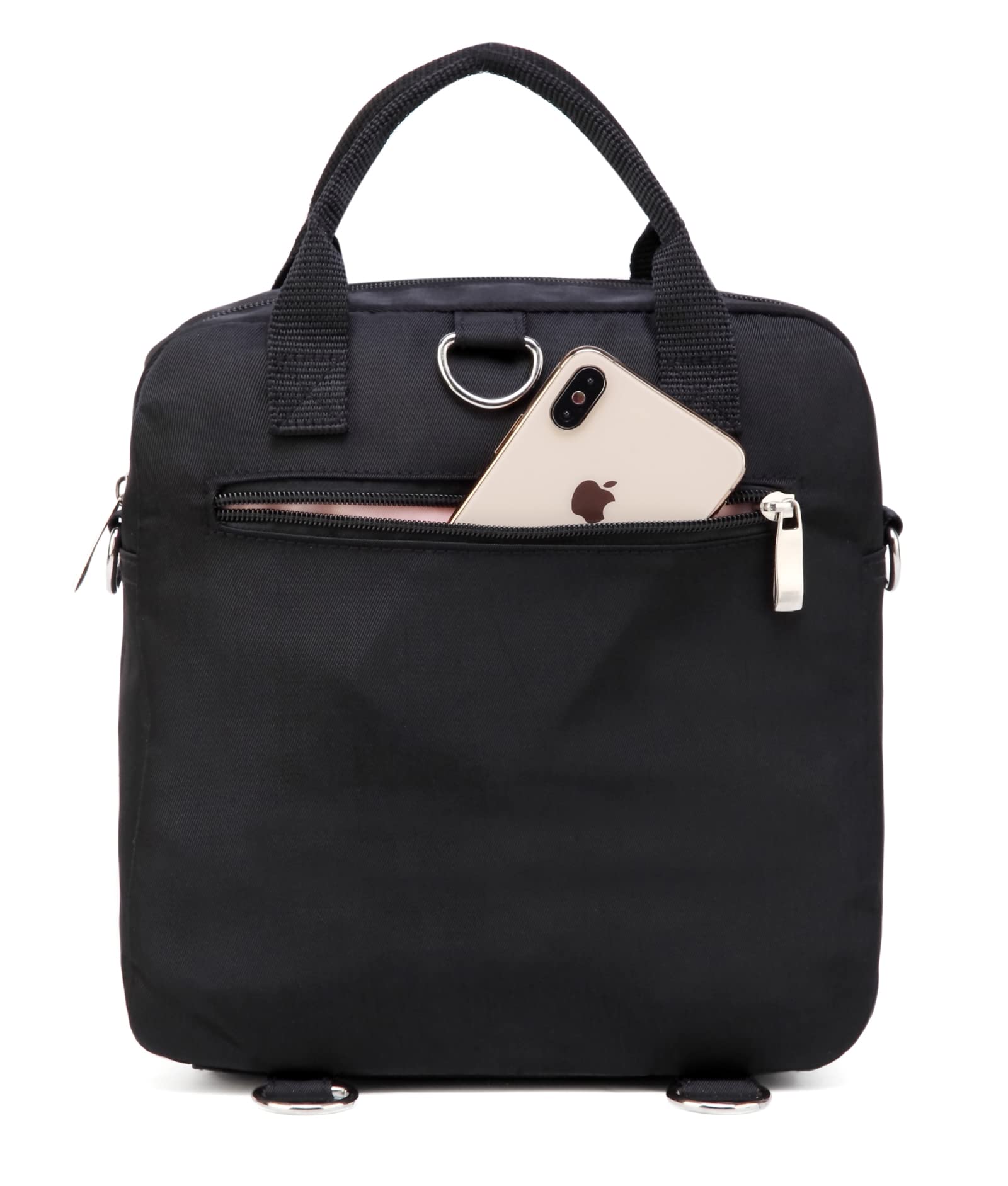 Small Waterproof Diaper Bag Tote Messenger Backpack-Black